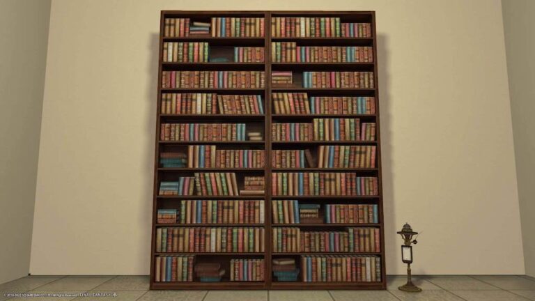 「ウォールブックシェルフ -Mounted Bookshelf-」の詳細紹介｜FF14ハウジング家具データベース|HOUSING COLLECTION