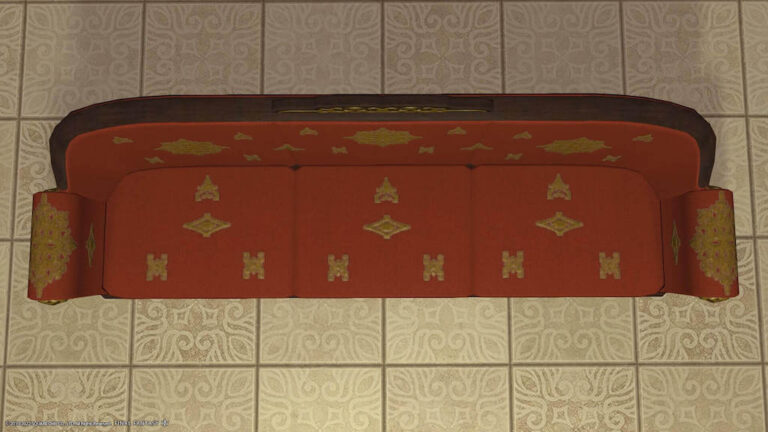 「白銀長椅子 -Hingan Sofa-」の詳細紹介｜FF14ハウジング家具データベース|HOUSING COLLECTION