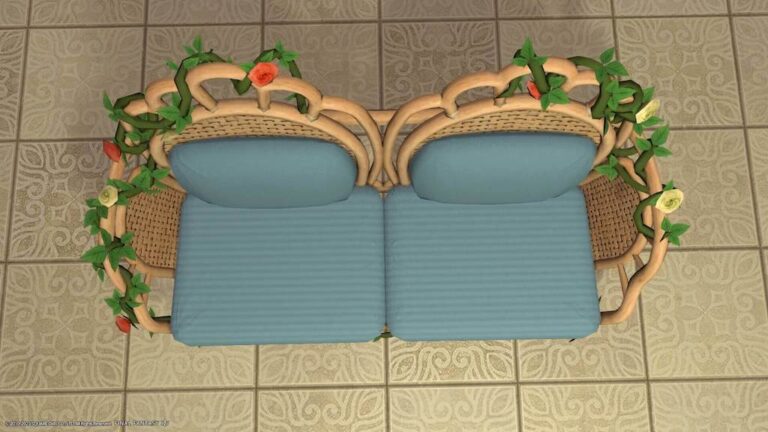 「トロピカルソファ -Rattan Sofa-」の詳細紹介｜FF14ハウジング家具データベース|HOUSING COLLECTION