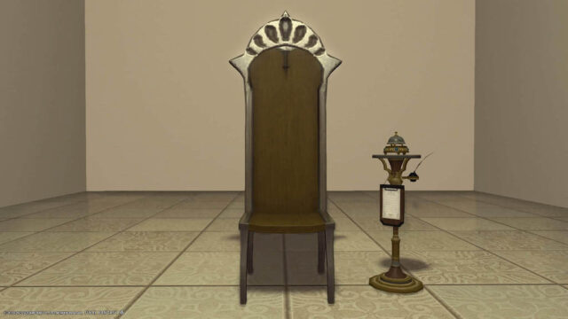 「御用邸の椅子 -Manor Highback Chair-」の詳細紹介｜FF14ハウジング家具データベース|HOUSING COLLECTION